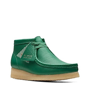 Clarks Women's Wallabee Boot Ankle, Cactus Green Leather, 9
