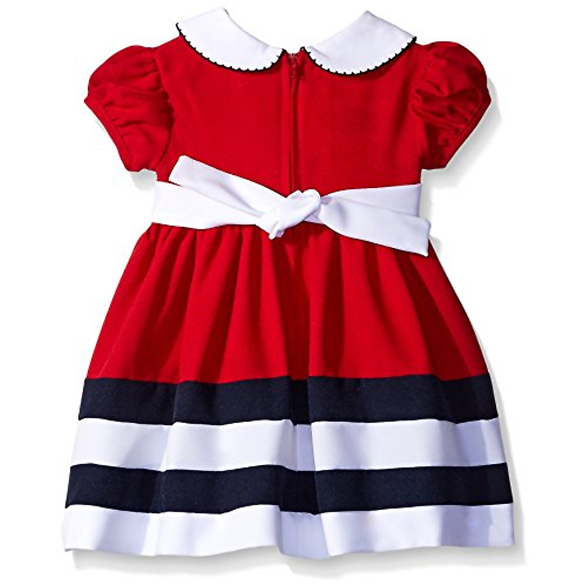 Bonnie Baby Baby Peter Pan Collar Nautical Dress and Panty Set, Red, 3-6 Months