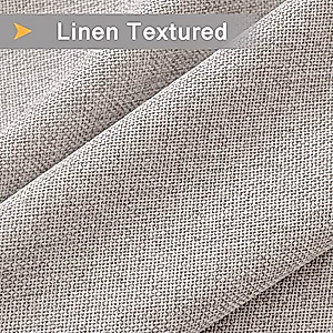 Rose Home Fashion 100% Linen Blackout Curtains for Bedroom Windows, Blackout Curtains 84 Inches Long for Living Room/Farmhouse, Linen Textured Look Drapes with Blackout Liner - (50x84 Beige)