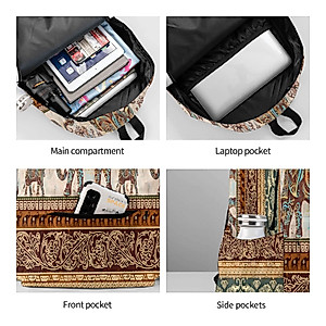 Nmbvcxz lotus elephants Backpack for Women 16.7 inch Travel Casual Laptop Backpack Lightweight Waterproof Durable Hiking Daypack