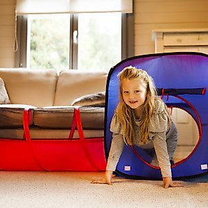 Kiddzery 4pc Kids Play tent Pop Up Ball Pit - 2 Tents + 2 Crawl Tunnels - Children Tent for Boys & Girls, Kids Toddlers & Baby, Large Playhouse For Indoor & Outdoor With Carrying Case, Great Gift Idea