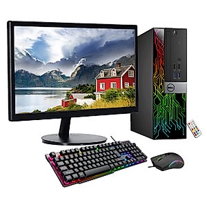 Dell OptiPlex Small Form Factor Computer with 24 Inch Monitor Intel Core i5 6500 Processor 3.2 GHz 8GB RAM 512GB SSD Win 10 Pro WiFi, Keyboard & Mouse (Renewed)