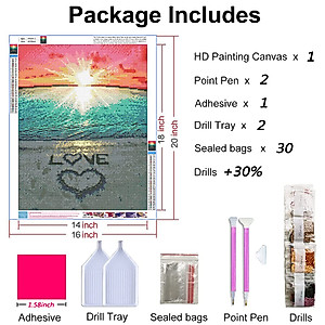 XWJJ Diamond Painting Mountain Kit,Diamond Art Kits for Adults Moon Full Round Drill (12x16 inch) ,Abstract Scenery Paint with Diamonds Crystal Gem for Gift,Wall Decor