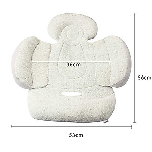 RUIXIA Soft Thick Toddlers Carseat Insert Head and Body Support Pillow Car Seat Cushion Pad Liner Breathable for Newborn Infants 0-12 Month, BABMAT19, Grey, One Size