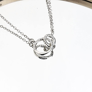 FOTAP Miscarriage Memorial Necklace Gifts Mommy of an Angel Gift Stillborn Baby Gift Interlocking Circles linked Bereavement Remembrance Jewelry