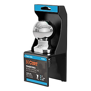 CURT 40064 Chrome Trailer Hitch Ball, 3,500 lbs, 2-Inch Diameter, 3/4 x 1-3/4-Inch Shank