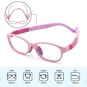 Cyxus Kids Blue Light Blocking Glasses Computer Game Spring Hinges Eyeglasses for Boys Girls Age 6-15