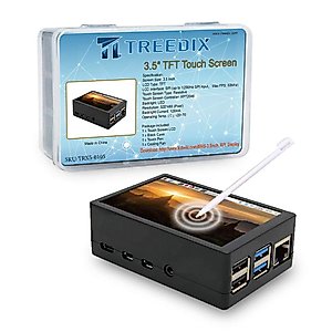 Treedix 3.5inch TFT Touch Screen Module 50Hz 320x480 Resolution LCD Display with Touch Pen ABS Case and Cooling Fan Compatible with Raspberry 4B Pi4