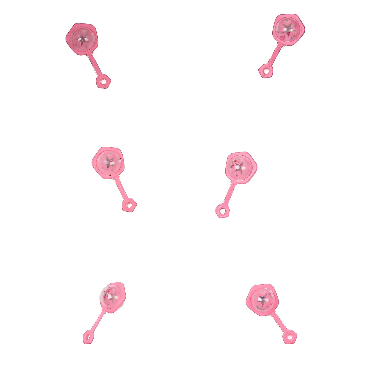 Adorable Pink Baby Rattles (6cm) 6 Count - Party Favors for Baby Showers & Celebrations