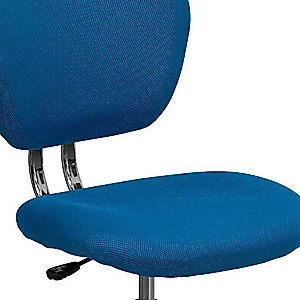Flash Furniture Beverly Mid-Back Turquoise Mesh Padded Swivel Task Office Chair with Chrome Base