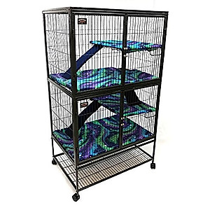 Piggy BedSpreads Fleece Liners for Ferret Nation Critter Nation Cage (Double, Northern Lights) Cage Not Included