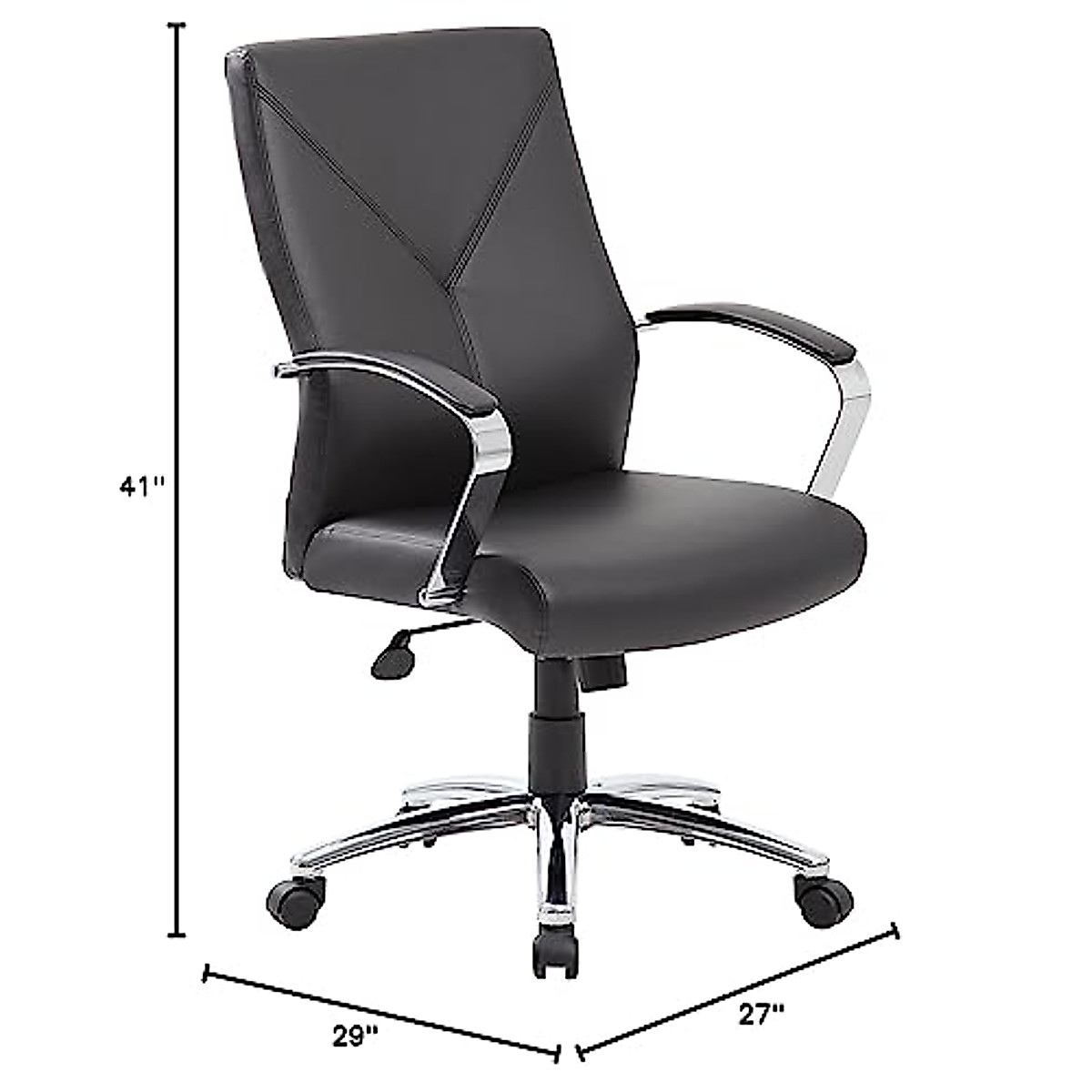 Boss Office Products LeatherPlus Executive Chair in Black