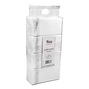 Fete Decorative Hand Towels, silver flower 200pcs Disposable Linen-Feel Guest Towelettes – Formal Dinner, Anniversary, and Wedding Napkins for Tables, Guestrooms, and Restrooms - 8.5x 4-Inches Folded,