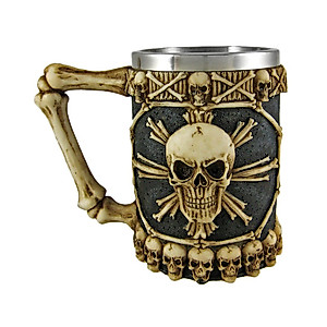 Things2Die4 Human Skeleton Skull Halloween Kitchen Mug Cup with Bone Handle