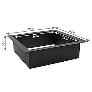 Sunnydaze Steel Square Above-/In-Ground Fire Pit Insert - 42-Inch Outer Diameter (36-Inch Inner Diameter)
