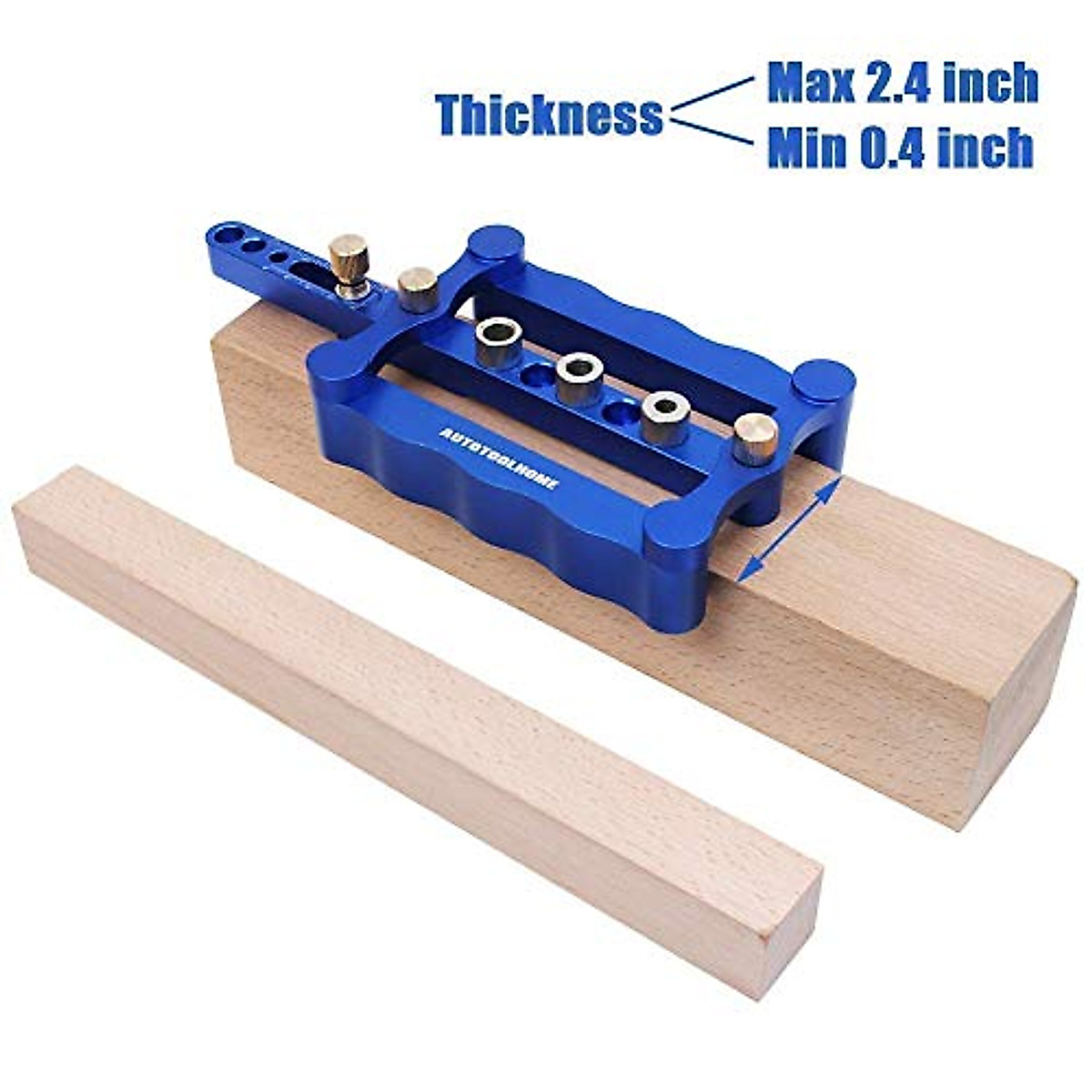AUTOTOOLHOME Self Centering Doweling Jig Punch Locator Dowel Jig Kit 1/4 3/8 5/16inch Drill Guide Sleeve Tool for Woodworking Joinery