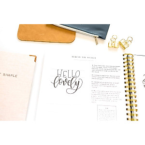 Pretty Simple Lettering: A Step-by-Step Hand Lettering and Modern Calligraphy Workbook for Beginners (Premium Spiral-Bound Hardcover)