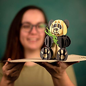 Panda Pop Up Card by DEVINE Popup Cards | Pop Up Birthday Cards for Women Mom Wife | Funny 3D Pop Up Greeting Cards | Love Mother Kids Son Daughter