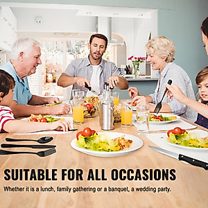 Silverware Set, 72-Piece Black Silverware Set with Steak Knives Stainless Steel Cutlery Set for 12 Includes Knives Forks and Spoons Kitchen Silverware Sets for Home, Mirror Polished & Dishwasher Safe