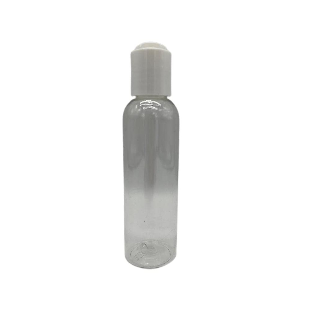 Natural Farms 4 oz Clear Cosmo Plastic Bottles -12 Pack Empty Bottle Refillable - BPA Free - Essential Oils - Aromatherapy | White Press Down Disc Cap - Made in the USA