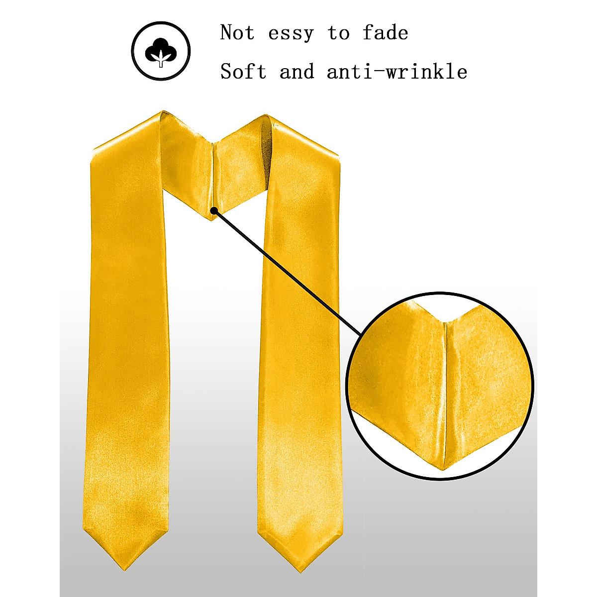 Happy Secret Adult Graduation Stole 60” Long Shawl for Academic Commencements