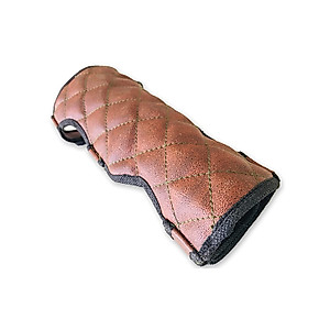 Star Quick Links Archery Arm Guard for Men Women & Kids, Rexine Leather, Adjustable Fit, 3 Hook & Loop Fasteners, Perfect Hold, Bow Archery Protect 3 Strap Guard, Arm Guard Forearm Protector (Brown)