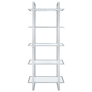 Coaster Home Furnishings Hartford Glass Shelf Bookcase Chrome