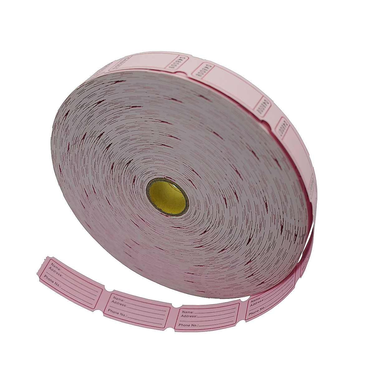 DNB 2000 Raffle Tickets - Single Roll 2000 Pcs per Roll 2 x 1 Inch Consecutively Numbered Blank Tickets for Entry/Events/Class Reward/Fundraiser/Prizes - Pink