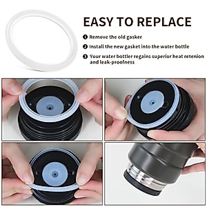 Hasanbar Replacement Gaskets Compatible with Thermos Stainless King Food Jar 16 and 24 Ounce, Silicone Seals Ring Ensures Containers a Leak-Proof Seal, O-Rings with No Phthalate/Latex/BPA - 4 Pack