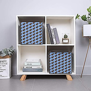 Cute Capybara Collapsible Storage Bins Basics Folding Fabric Storage Cubes Organizer Boxes with Handles