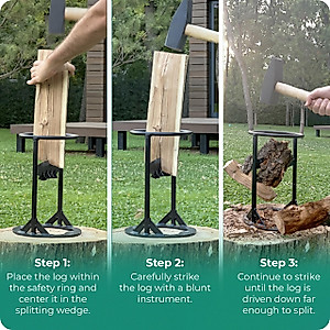 WEETOR Wood Splitter Tool - High-Carbon Steel Kindling Splitter for Wood - Lightweight & Portable Log Splitting Wedge for Camping, Fireplace, Cooking & More - Secure & Convenient Firewood Splitter