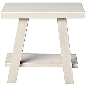 Roundhill Furniture Athens Contemporary Wood Small End Table, White