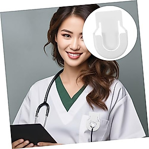 KICHOUSE White Reusable Stethoscope Holder Doctor Accessories Stethoscope Buckle Clip Stethoscope Holder