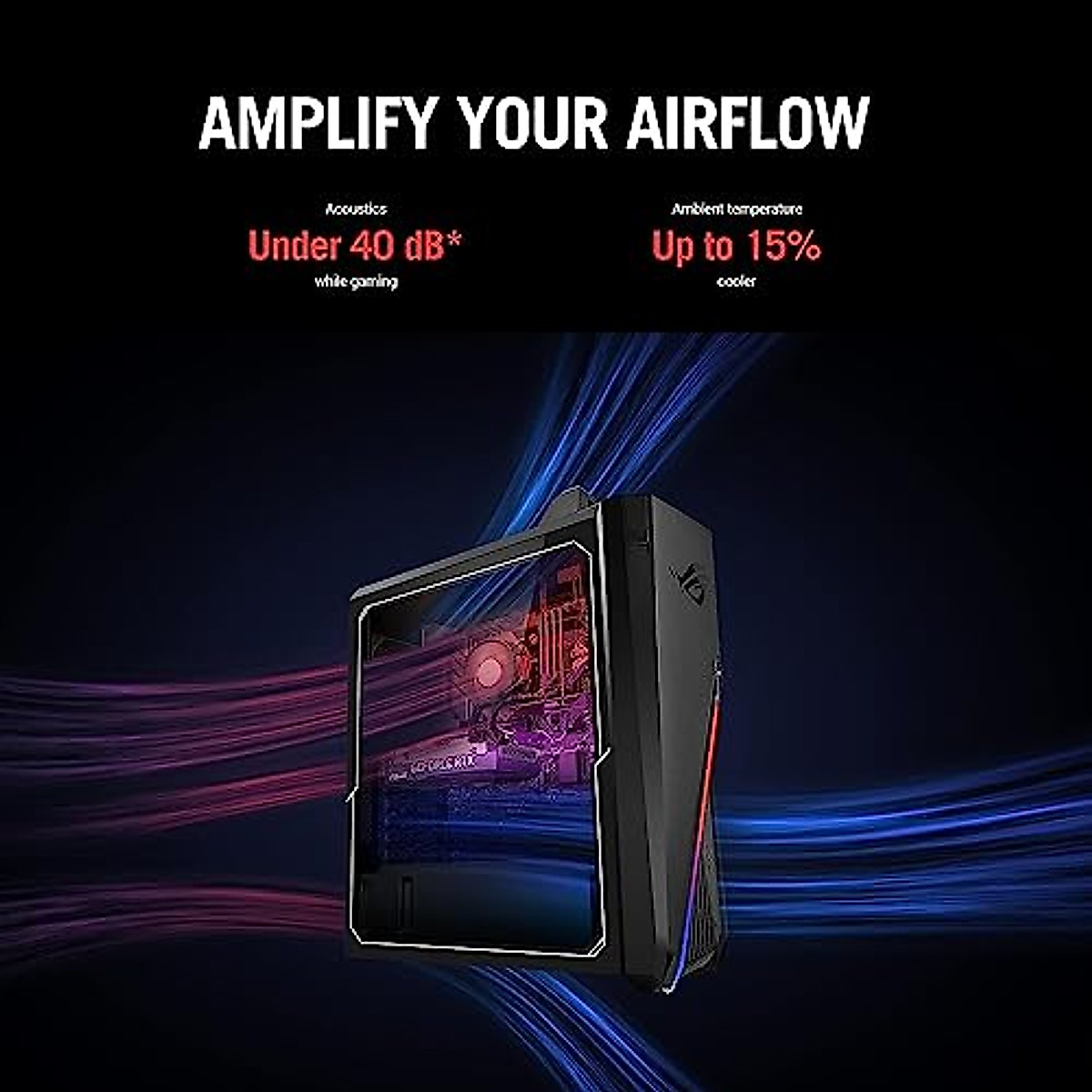 ASUS ROG Strix GA15 G15DK Gaming Desktop PC, AMD Ryzen 7 5800X 3.8GHz, NVIDIA GeForce RTX 3080 10GB, 32GB DDR4 RAM, 1TB SSD + 1TB HDD, Wi-Fi 6, Windows 11