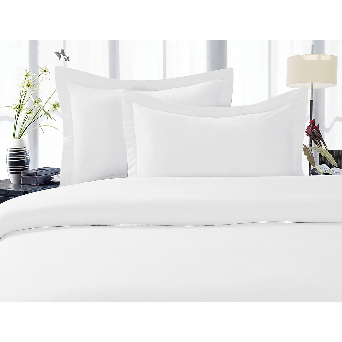 CELINE LINEN Best, Softest, Coziest Duvet Cover Ever! 1500 Premier Hotel Quality Luxury Super Soft Wrinkle Free 3-Piece Duvet Cover Set, King/Cali King, White