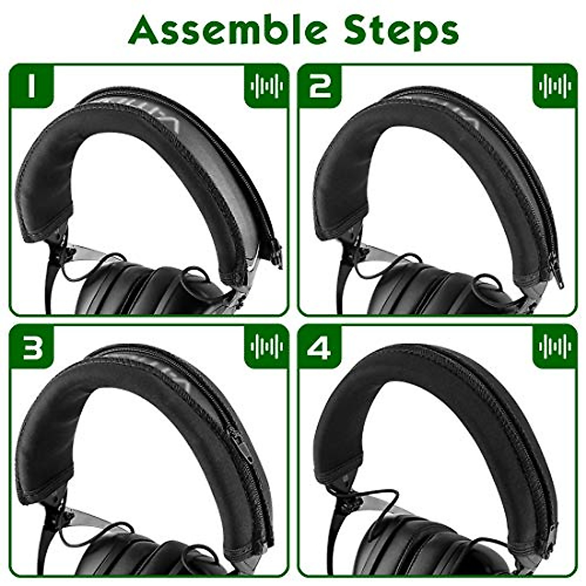 Geekria Headband Cover Compatible with V-Moda Crossfade LP, Crossfade M-100, Crossfade Wireless Headphone/Headband Protector/Headband Cover Cushion Pad Repair Part, Easy DIY Installation.