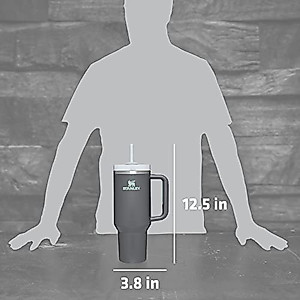 Stanley Quencher H2.0 FlowState Stainless Steel Vacuum Insulated Tumbler with Lid and Straw for Water, Iced Tea or Coffee, Smoothie and More, Charcoal, 40 oz