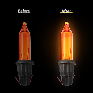 Mudder 200 Pieces 2.5V Replacement Christmas Tree Light Bulbs 50/100/150/200 Count Mini Incandescent Wire String Light Replacement Bulbs for Xmas Tree Decoration(Black Base with Orange Bulb)