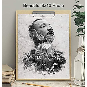 Dr Martin Luther King, MLK, Civil Rights Art - African American Wall Decor, Decoration for Living Room, Bedroom, Office - Gift for Black History Month - UNFRAMED Black Lives Matter Poster Print Photo