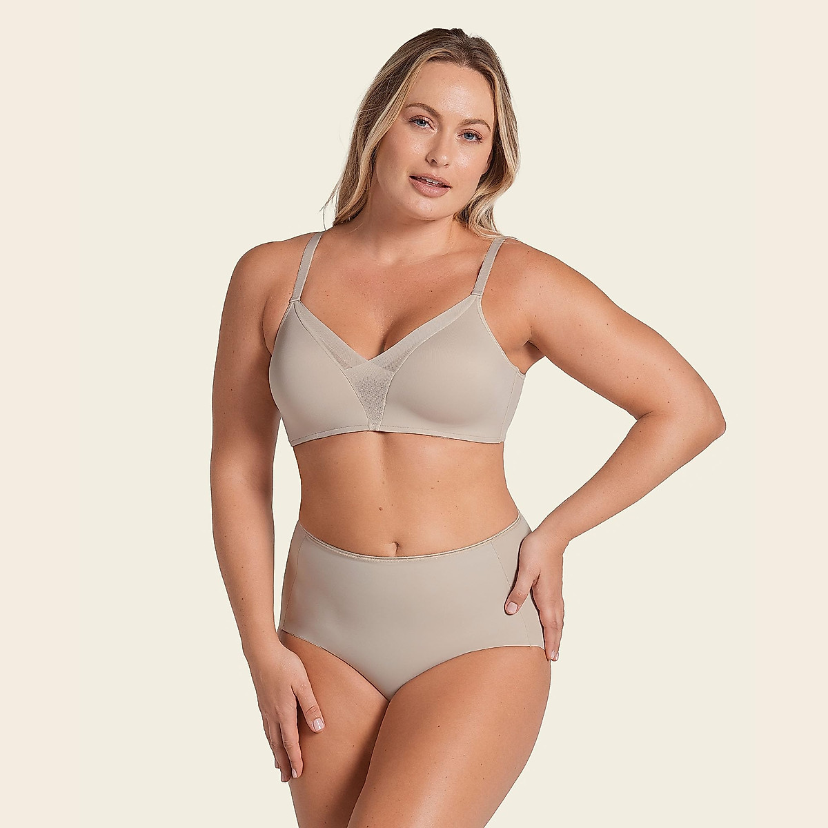 Leonisa Seamless High Waisted Hipster for Women No Show Womens Underwear Beige