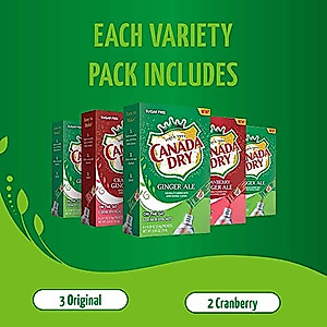 Canada Dry Powder Drink Mix – ginger flavor, Sugar Free & Delicious (Variety, 30 Sticks)