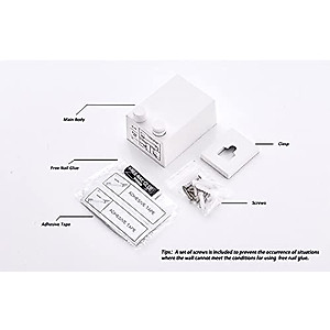 ELLO&ALLO Adhesive Retractable Clothesline with Adjustable Stainless Steel Rope String Hotel Indoor Clothes Dryer, Wall Mounted Shower Drying Line for Bathroom, 13.8 Feets (White)