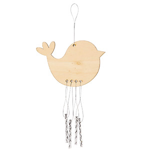 Baker Ross AT558 Bird Wooden Windchimes - Pack of 4, Musical Chime Kits for Kids Arts and Crafts Projects, Great Indoor or Outdoor or as a Gift for Creative Children