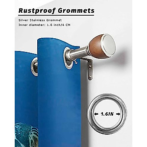 applebless Outdoor Curtains for Patio Sea Turtle Under Ocean Waterproof Outdoor Curtains 84 inches Long Gazebo Curtains Outdoor Waterproof Outside Drapes for Porch, Gazebo, Deck