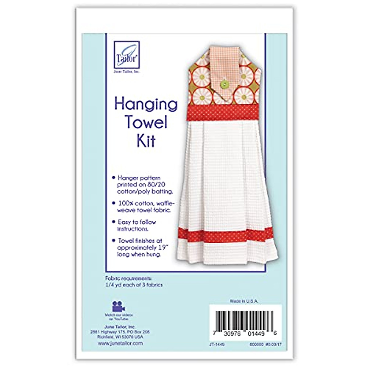 June Tailor JT-1449 Hanging Towel Kit, None , White 7.00" x 6.00"