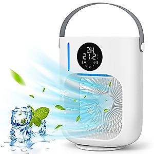 Air Cooler Fan Portable Air Conditioners Fan 2022 LCD Touch Screen Evaporative Air Cooler Portable Air Cooler for Bedroom, Office, Living Room,Classroom & More, for Summer Days & Nights