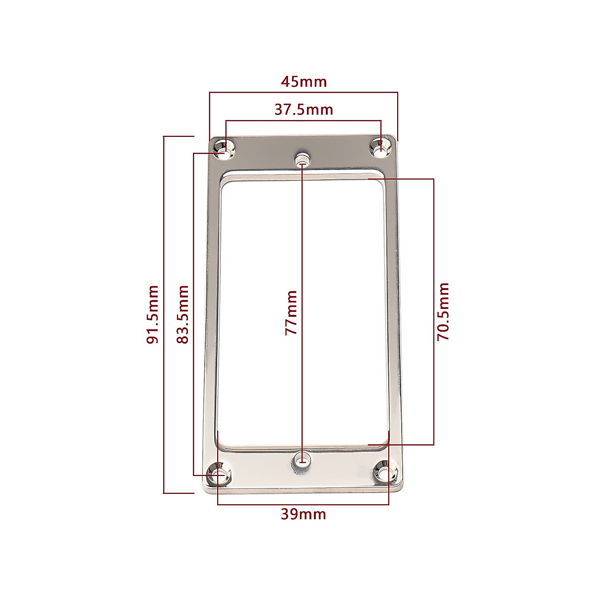 Metal Flat Electric Guitar Humbucker Pickup Ring, Frame Mounting Ring, Bridge Neck Pickups Cover Frame Replacement Part, Pack of 2 (chorme)