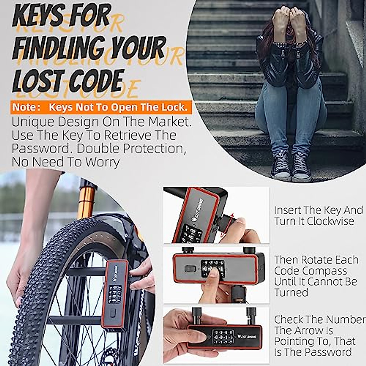 ICOCOPRO Bike U Lock - 17mm Shackle Heavy Duty Bike Locks - U Lock with 4-Digit Resettable Combination - Bicycle Lock with Sturdy Mounting Bracket for Electric Bike, Bikes,Scooter