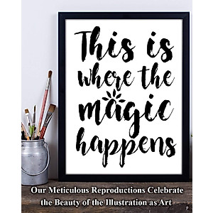 This is Where The Magic Happens - 11x14 Unframed Typography Art Print Poster - Great Bedroom Decor Under $15