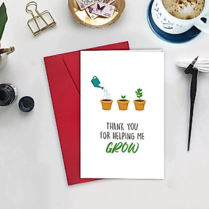 Ulbeelol Thank You for Helping Me Grow Card, Appreciation Card for Mom Dad Nurse Uncle Grandpa, Funny Thank You Teacher Card